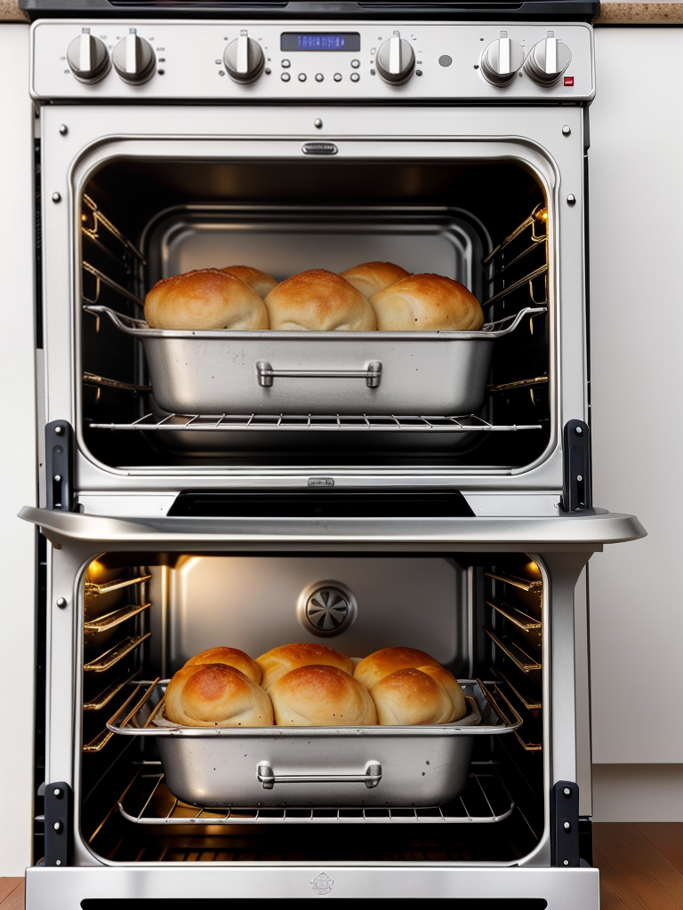 Freshly Baked Bread Rolls Rising Perfectly in a Dual Oven Setup.