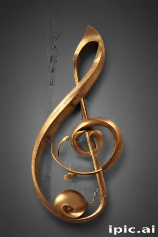 Elegant Golden Treble Clef Design with Intricate Musical Elements and ...