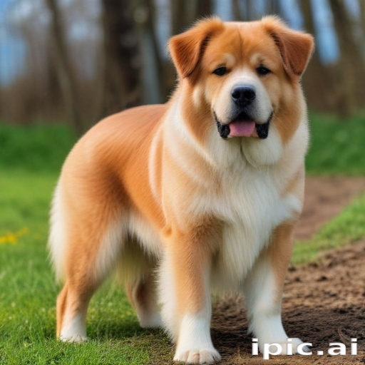 A Majestic Dog Standing Proudly in a Lush Green Field.