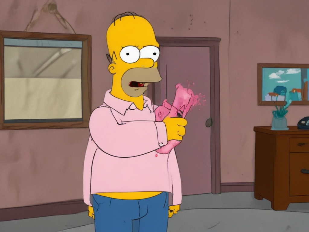 Cm pink in an episode of the Simpsons dropping a pipebomb