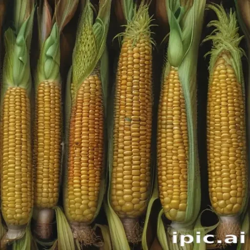 Freshly Harvested Corn Ears Displayed in a Rustic Arrangement