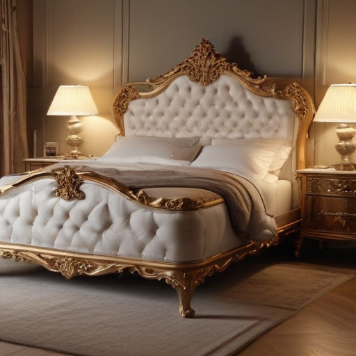Elegant and Luxurious Bedroom Design Featuring Ornate Golden Bed Frame