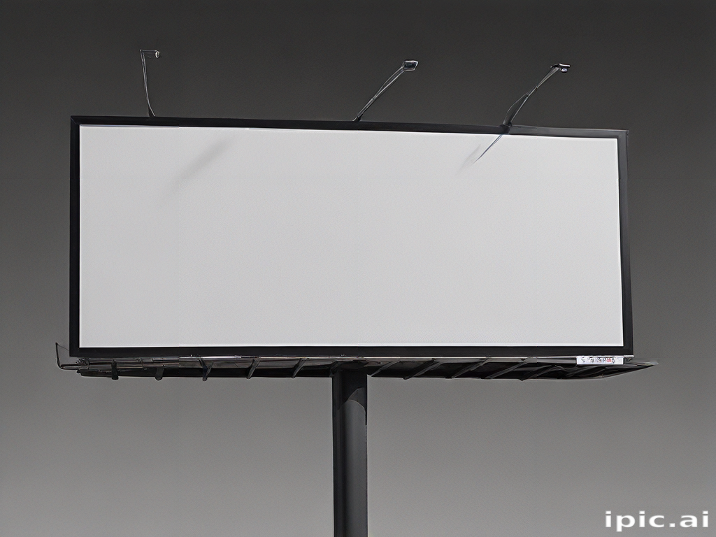 Empty Billboard Stands Alone Against a Gray Background Awaiting Content.