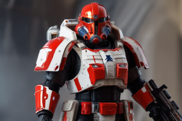 Warhammer 40k imperial guard with red and white uniform, aquila on ...