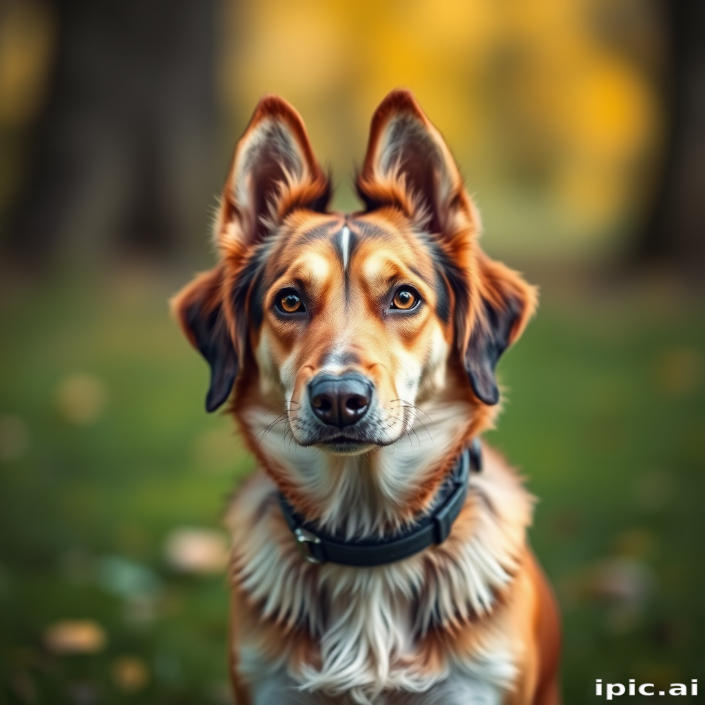 A Beautiful Dog with Striking Features Posing in a Natural Setting.