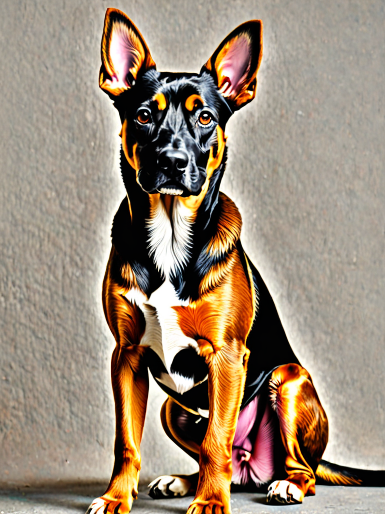 Generate a dog with a giant erect sheath