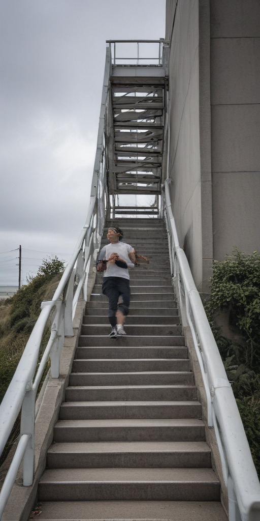 long staircase that is windy and crazy