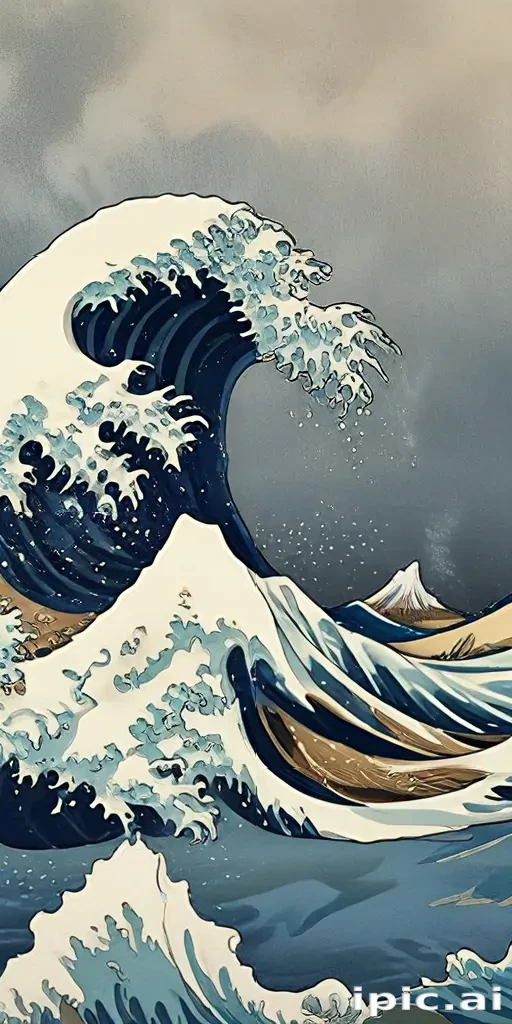 The Majestic Power of Nature: A Stunning Wave Surging Towards the Shore