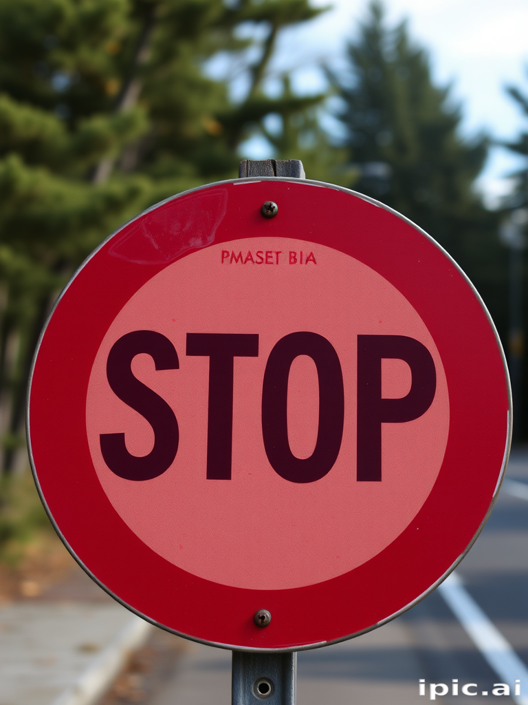 Bright Red Stop Sign Alerting Drivers to Halt at Intersection