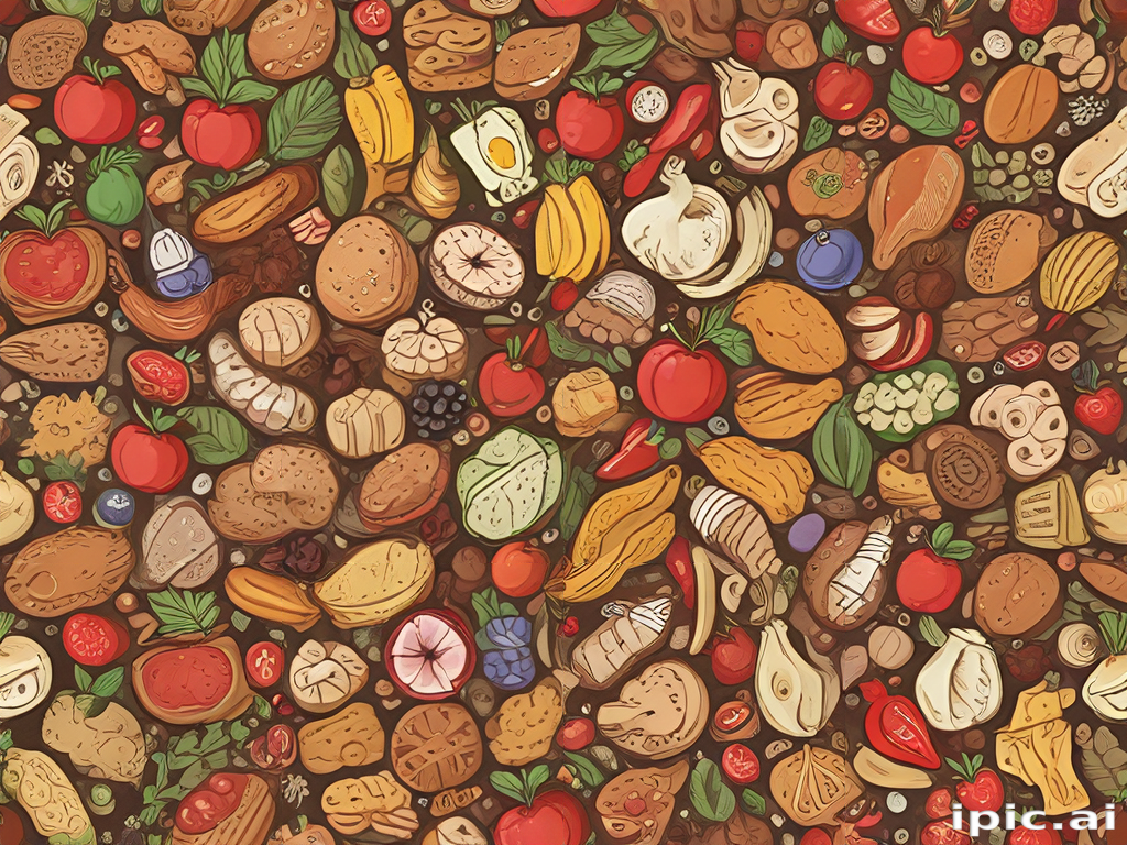 A Colorful Array of Delicious Food Items Spread Out on a Surface.