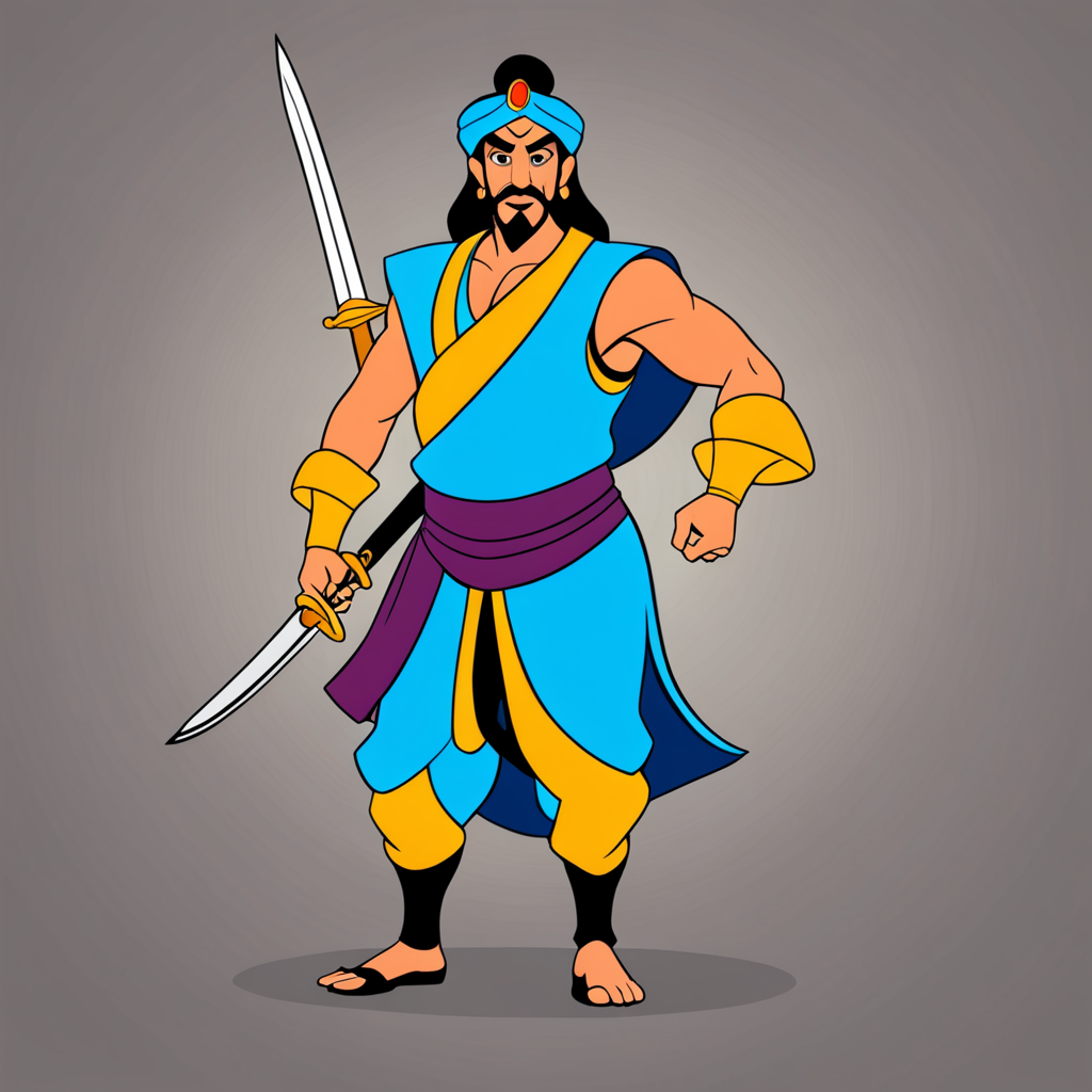 The guard of the Sultan of Agrabah from the cartoon Aladdin walks with ...