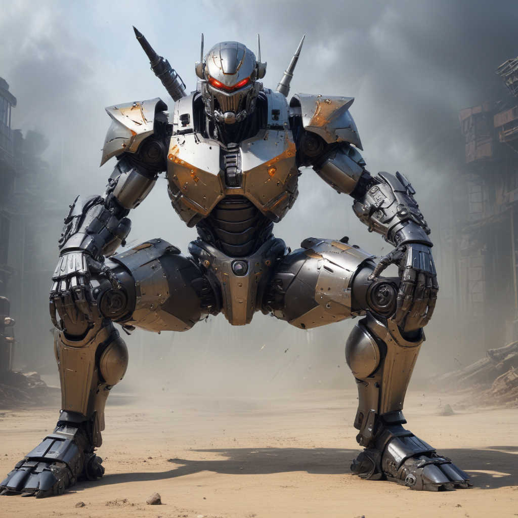 giant fighting ninja robot