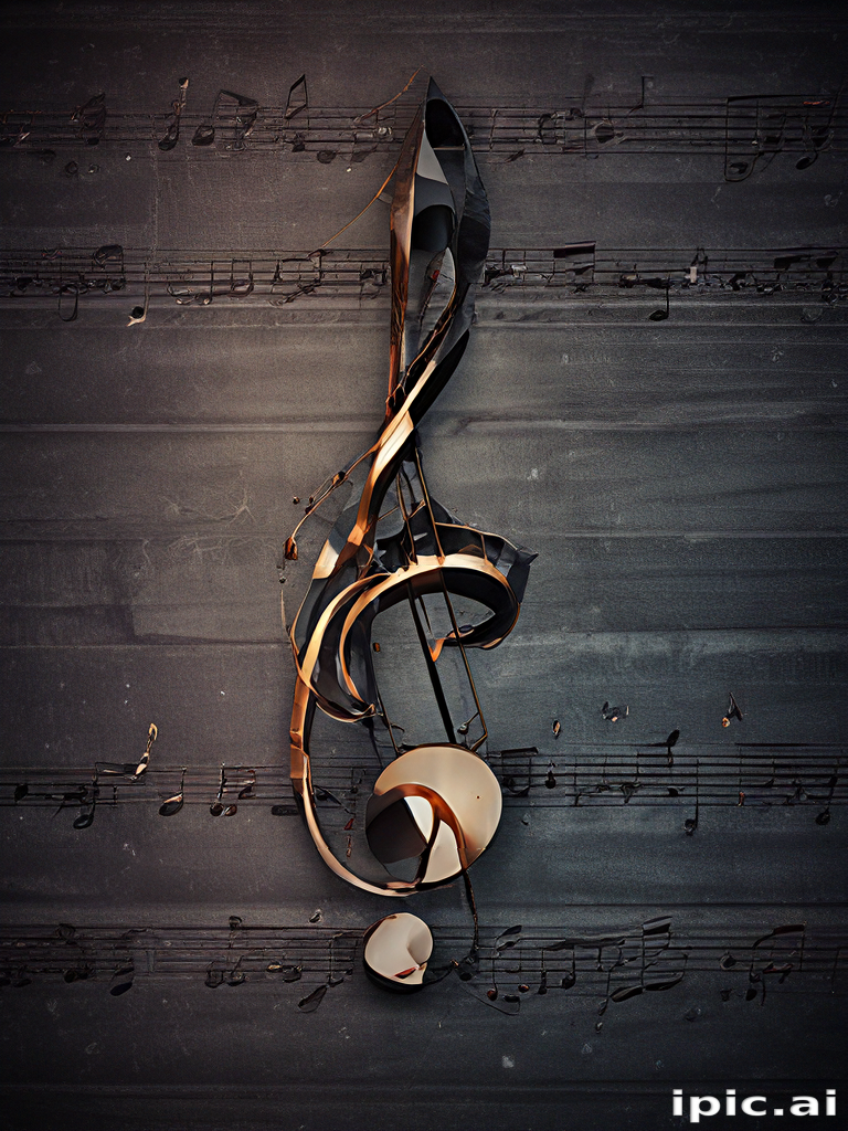 Elegant Musical Note Design with Intricate Patterns and Background ...