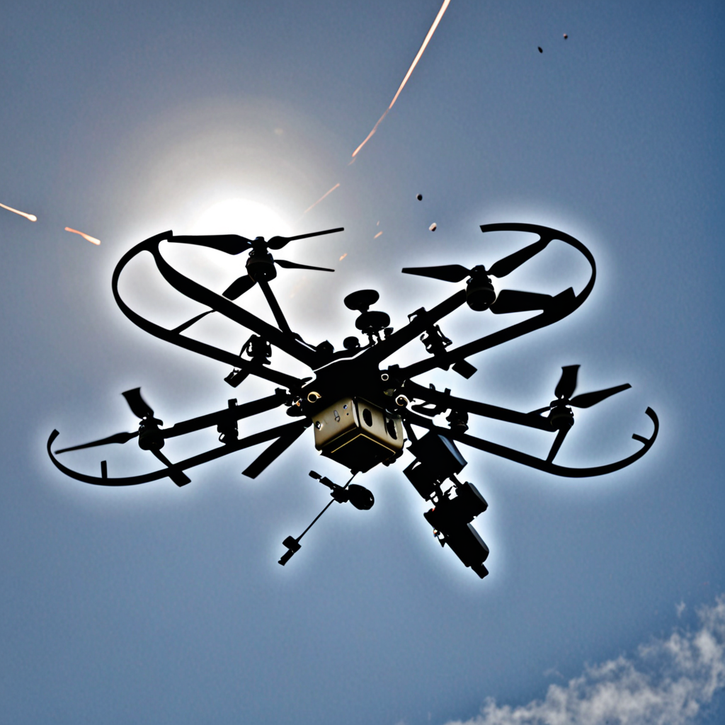 drone dropping a grenade as seen from below