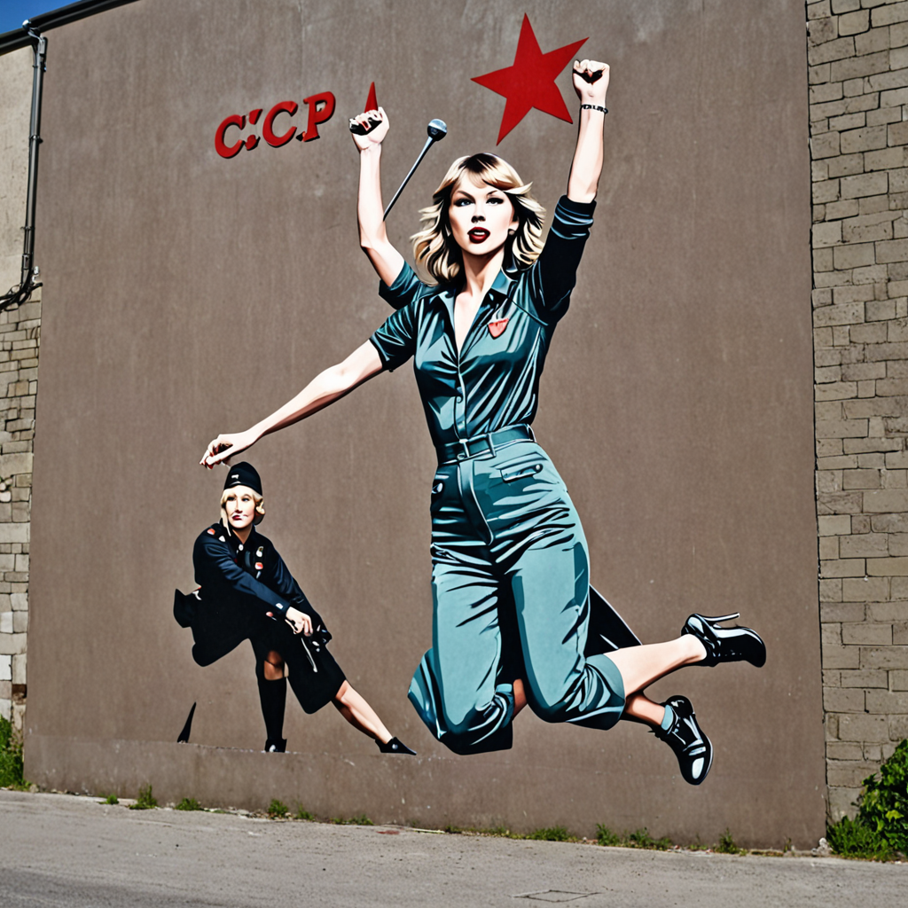 CCCP industrial strength propaganda style building mural featuring ...