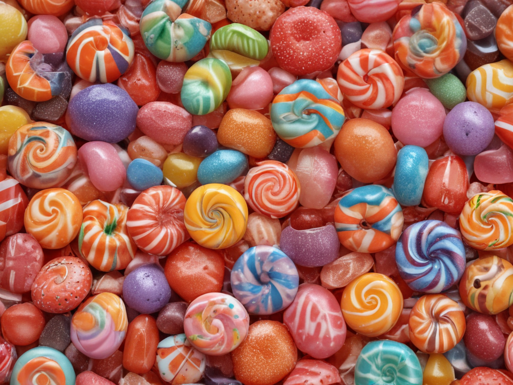 A Colorful Assortment of Candy Featuring Swirls, Shapes, and Sweet Treats.