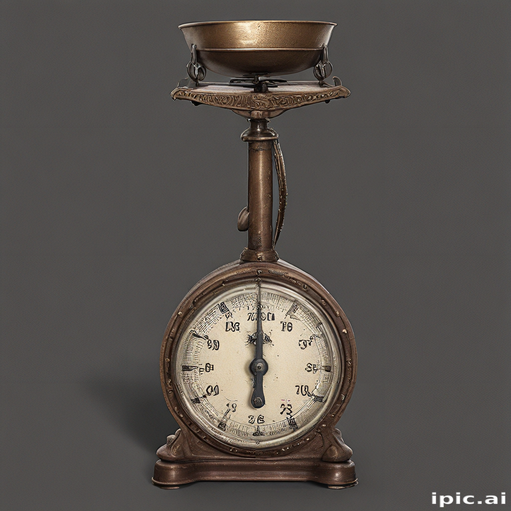 Antique Brass Scale with Weights and Vintage Design for Measurement ...