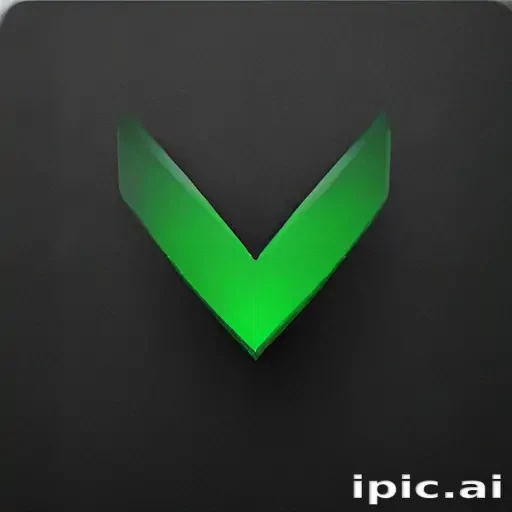 Stylized Green 'V' Logo on a Sleek Black Background for Modern Branding