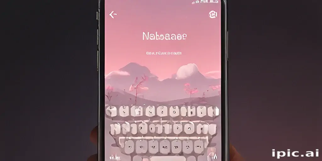 Stylish Mobile Screen Displaying a Beautiful Keyboard and Scenic Background