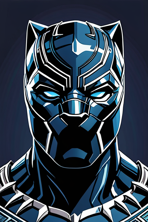 Vector portrait of Black panther of Marvel superheroes