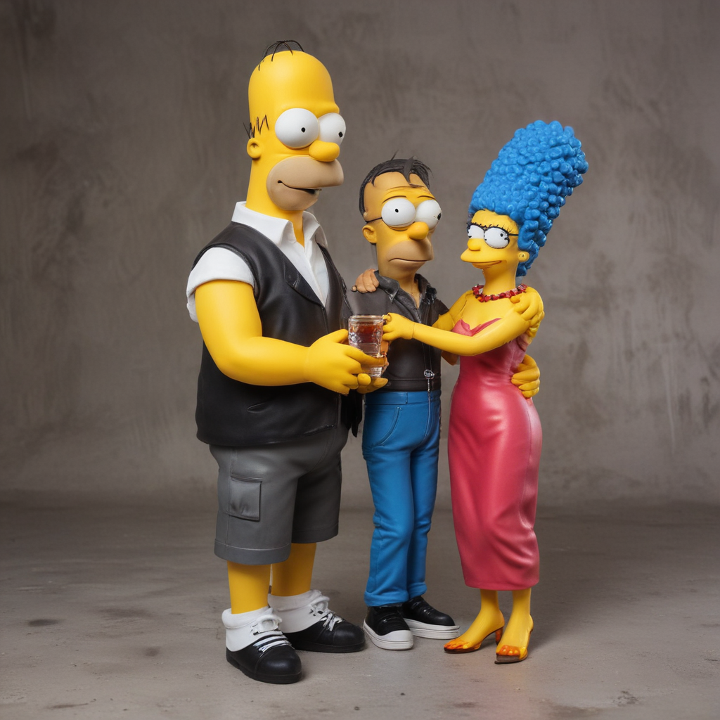 Gangsta Homer and Marge Simpson in love