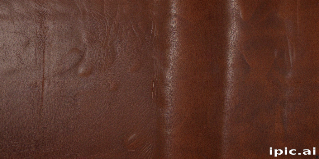 Close-Up View of Rich Brown Leather Texture with Natural Marks and Grain
