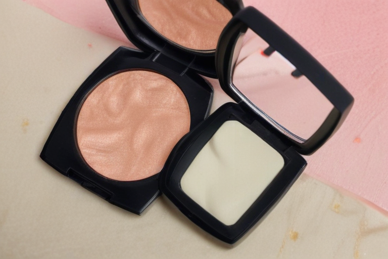 Two Stylish Makeup Compacts Featuring Shimmering Blush and Creamy ...