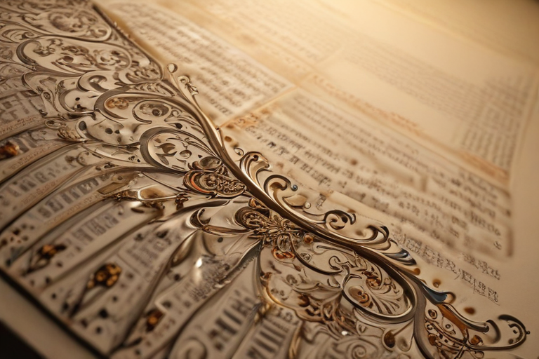 Intricate Decorative Design on an Ancient Document with Elegant Flourishes.