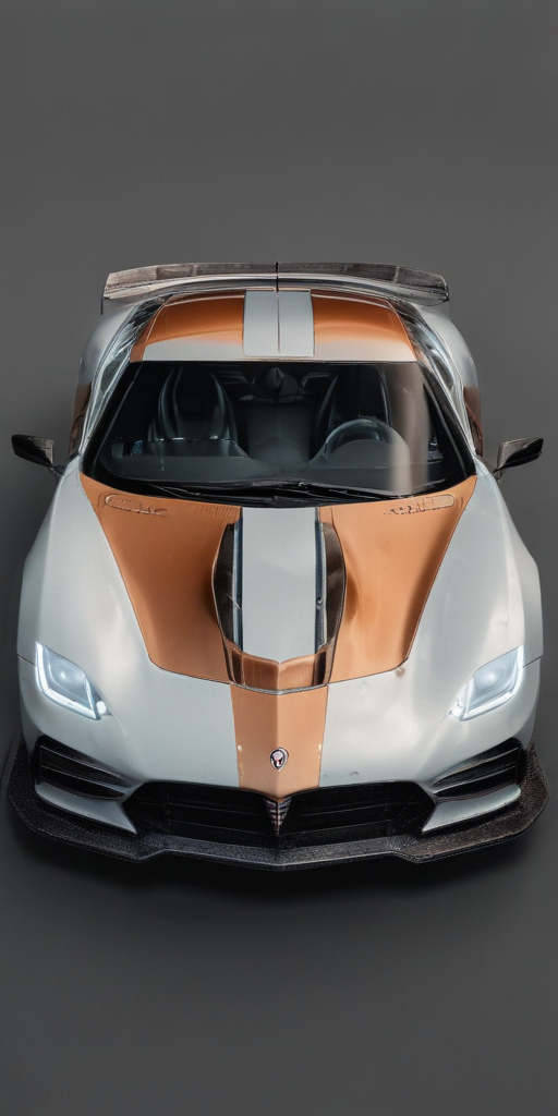 Stunning Sports Car with Striking Copper and Silver Color Scheme Design