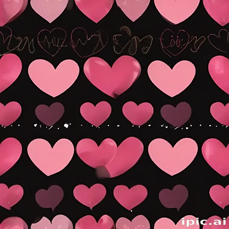Colorful Hearts Pattern on a Black Background Celebrating Love and ...