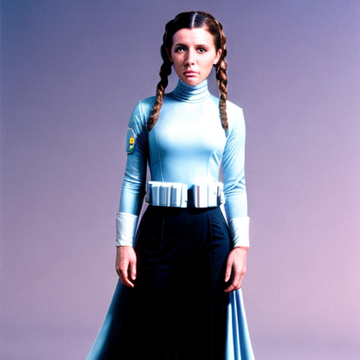 princess leia from star wars return of the jedi in a storm trooper uniform.
