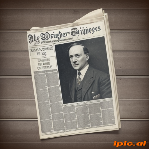Historical Newspaper Featuring Prominent Figure with Detailed Article ...