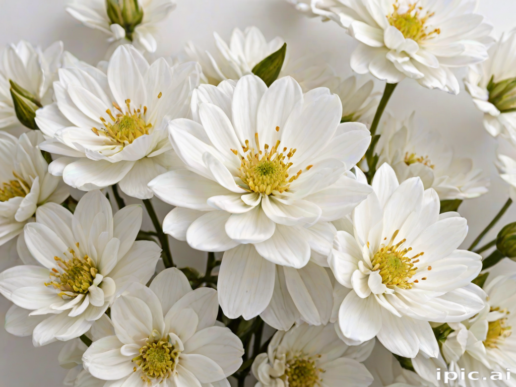 A Beautiful Arrangement of Delicate White Flowers in Full Bloom.