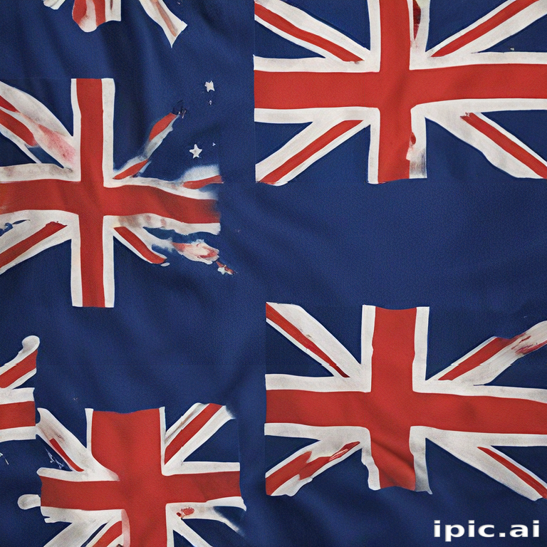 A Colorful Collage of Distressed Union Jack Flags on Fabric Background.