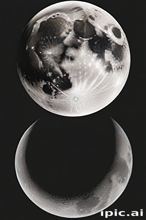 Stunning Artistic Representation of the Moon in a Unique Dual Composition