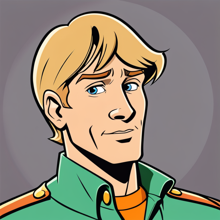 Fred Jones from the cartoon Scooby-Doo. blond hair. Portrait. Profile ...