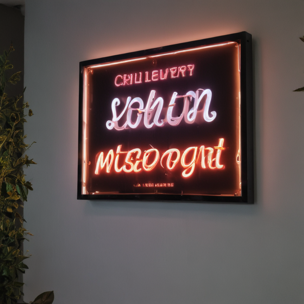 a LED sign promoting an event to be put on a wall: "CHILL, PARTY ...