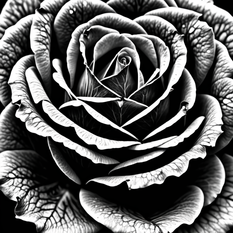 Closeup shot of extremely detailed rose falling withering away, black ...