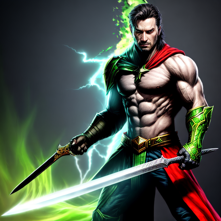 sword with green fire
