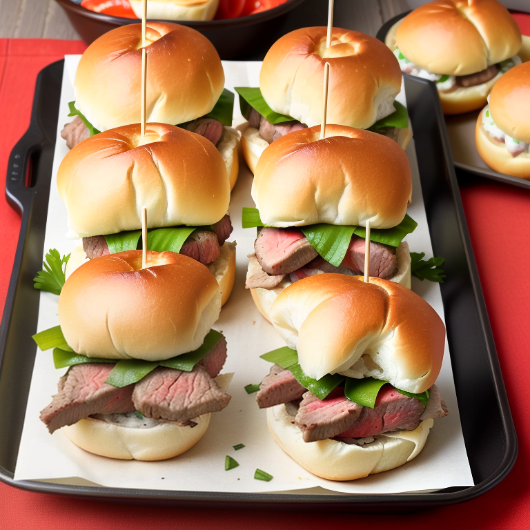 Deliciously Crafted Sliders with Tender Roast Beef and Fresh Greens ...