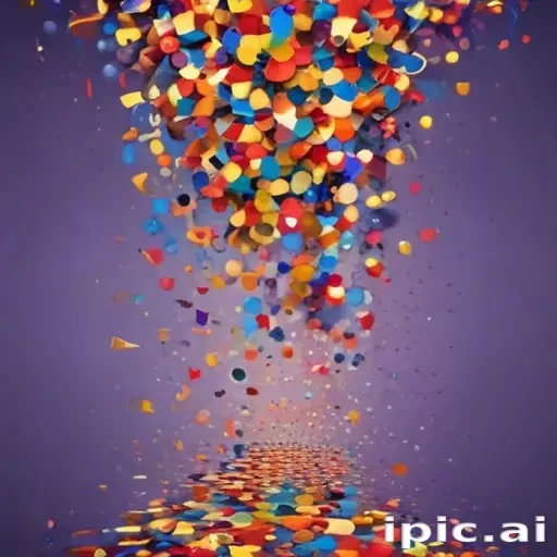 Colorful Confetti Cascading Downwards, Creating a Vibrant and Playful Atmosphere.