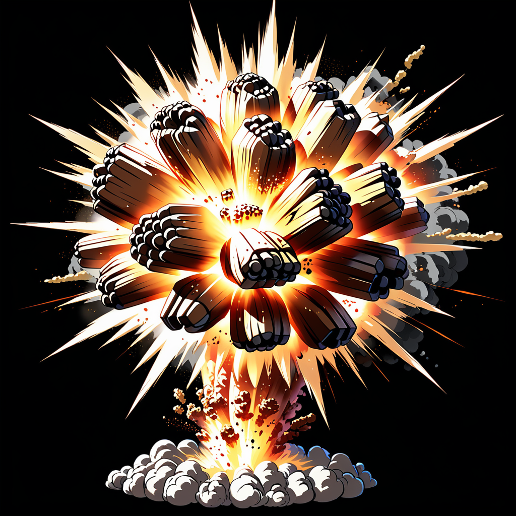 A Dramatic Explosion Erupting from the Ground with Intense Fire and Smoke.