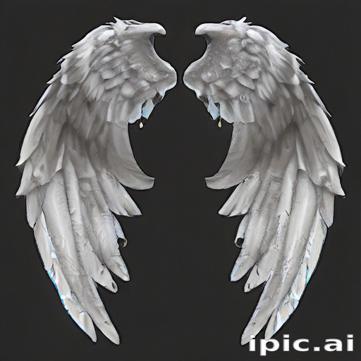 Elegant and Majestic White Angel Wings Displaying Intricate Feather Details