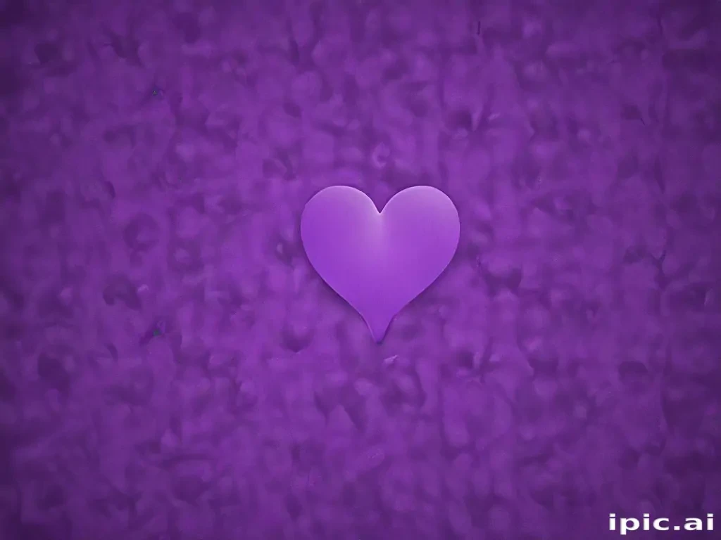 A Beautiful Purple Heart on a Textured Purple Background for Expression