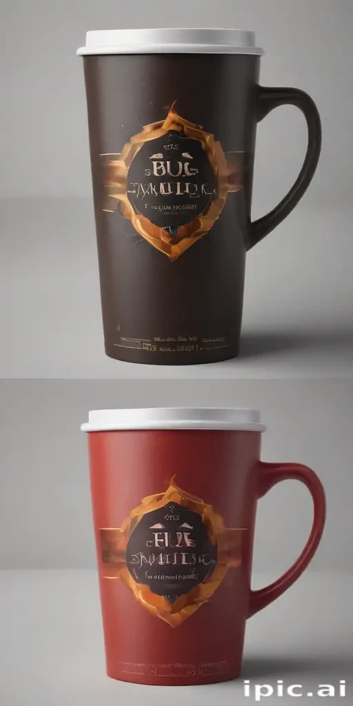 Creative Coffee Cup Designs Featuring Unique Labels and Colorful Artwork