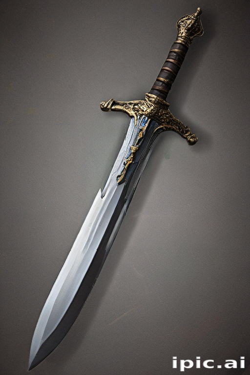 Exquisite Decorative Sword with Intricate Handle and Gleaming Blade Design