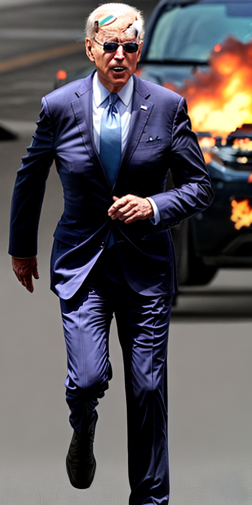joe biden running from explosion