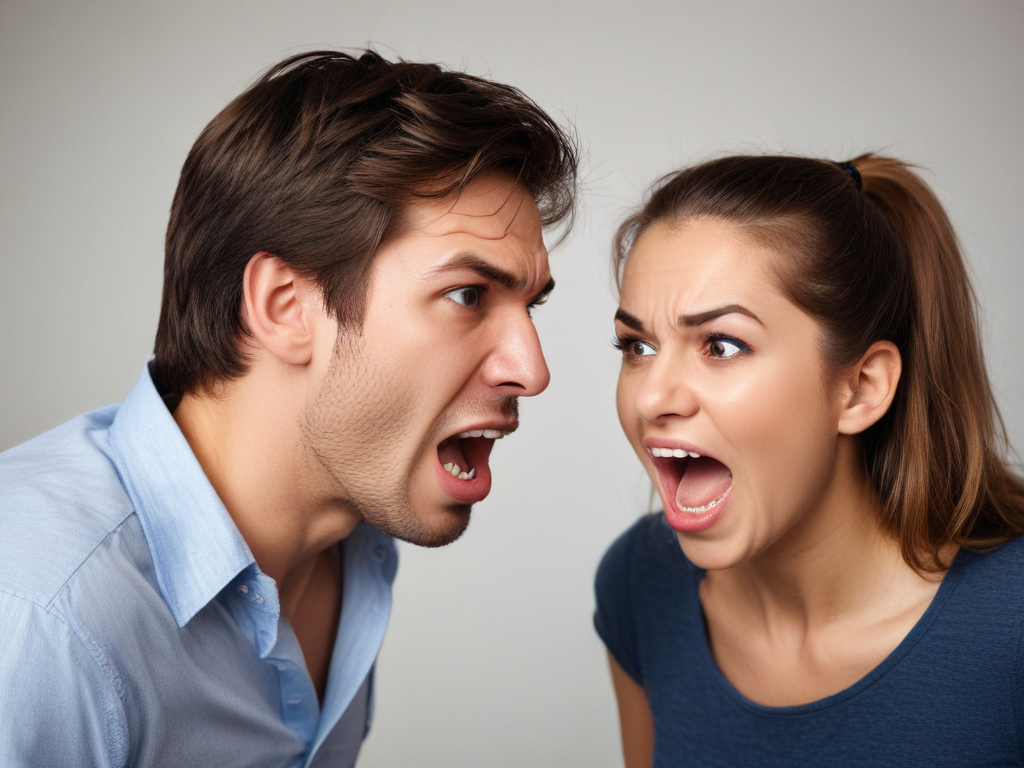 angry woman yelling at a man