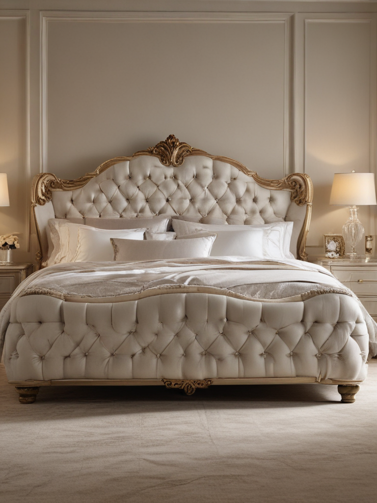 Elegant and Luxurious Bedroom Design Featuring a Plush Upholstered Bed