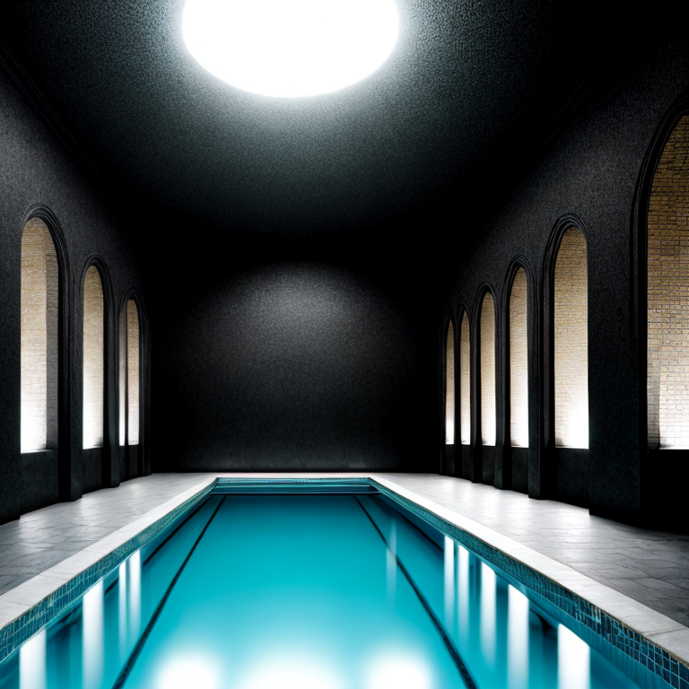 Black olimpic pool inside the backrooms liminal spaces